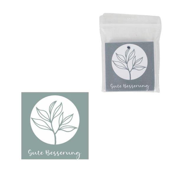 Cadeaukaartje Gute Besserung groen 7 cm 20 stuks | Budgetland