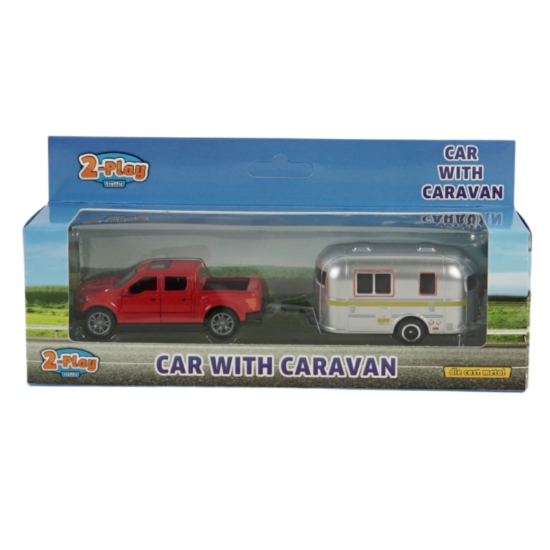 2-Play auto met caravan 17 cm | Budgetland